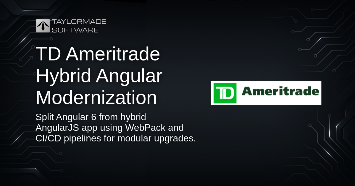 TD Ameritrade Hybrid Angular Modernization Case Study